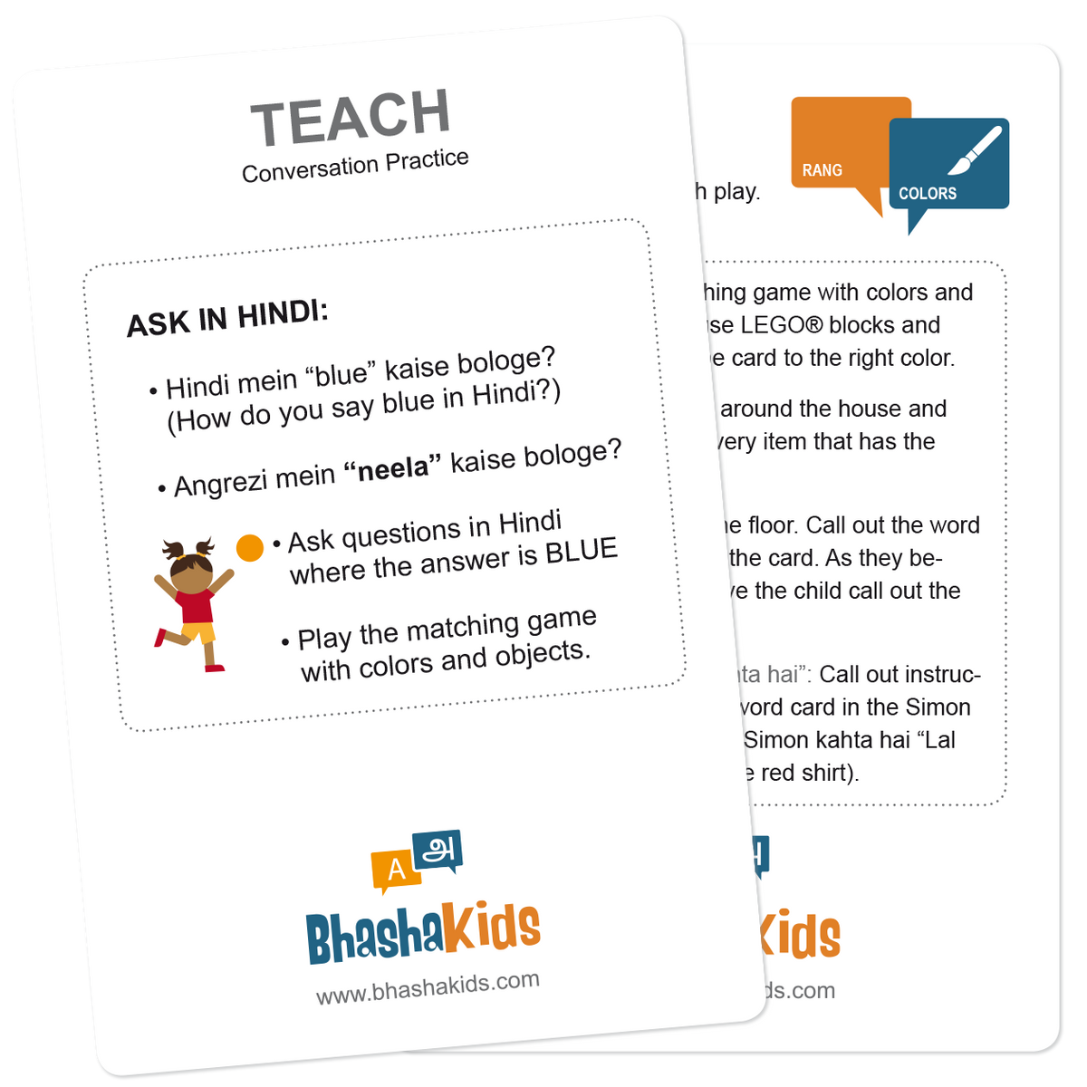 Hindi Colors Flashcards – BhashaKids